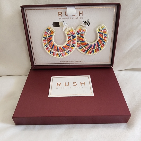 Rush | Jewelry | Rush By Denis Charles Luna Hoop Earrings | Poshmark